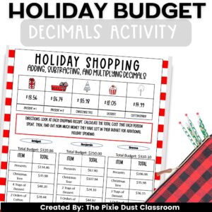 5th Grade Math Center Ideas During the Holidays - The Pixie Dust Classroom